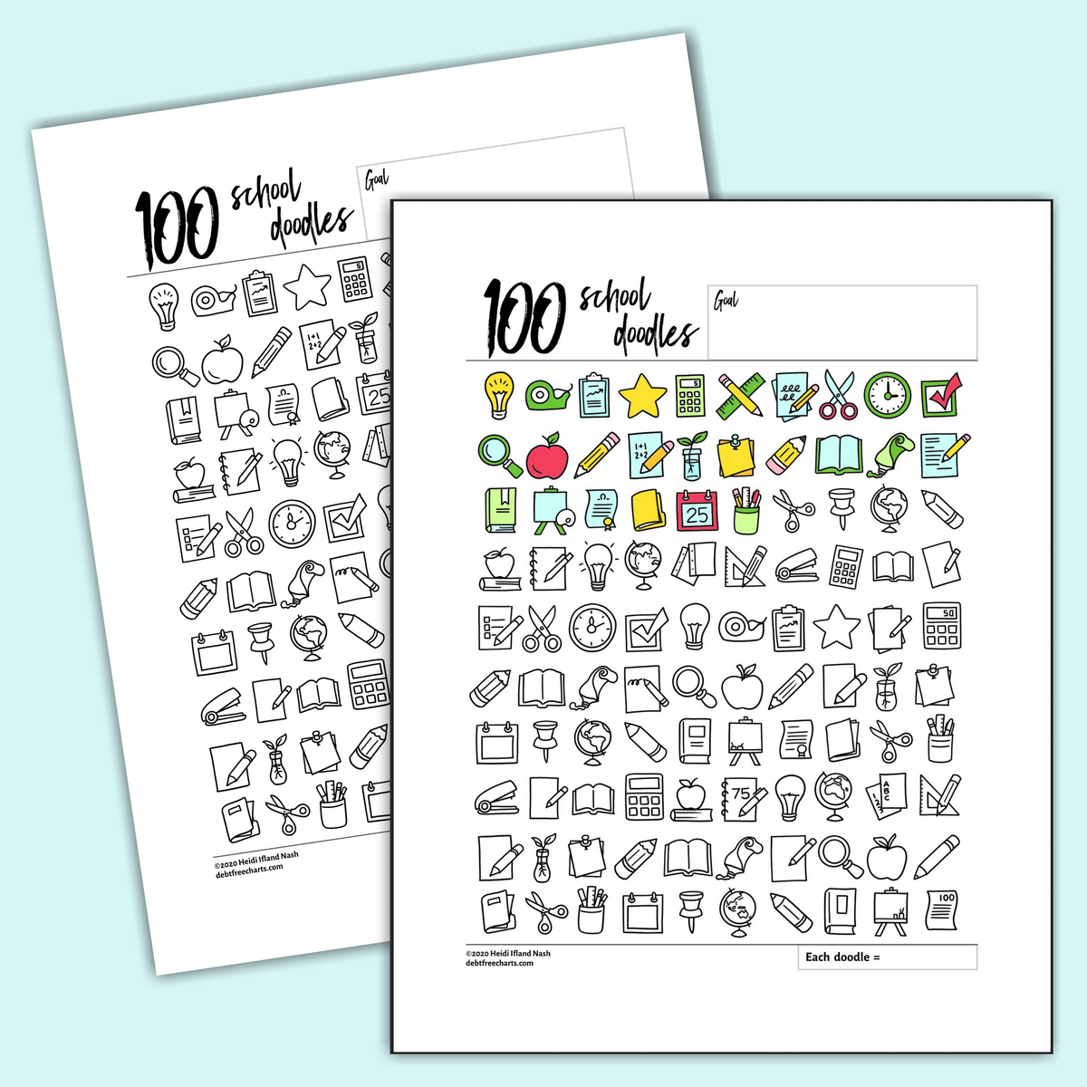School Days Doodle Tracking Chart – Debt Free Charts
