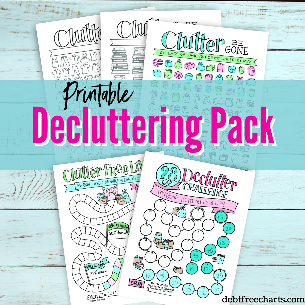 Decluttering Fun Printable Pack Debt Free Charts