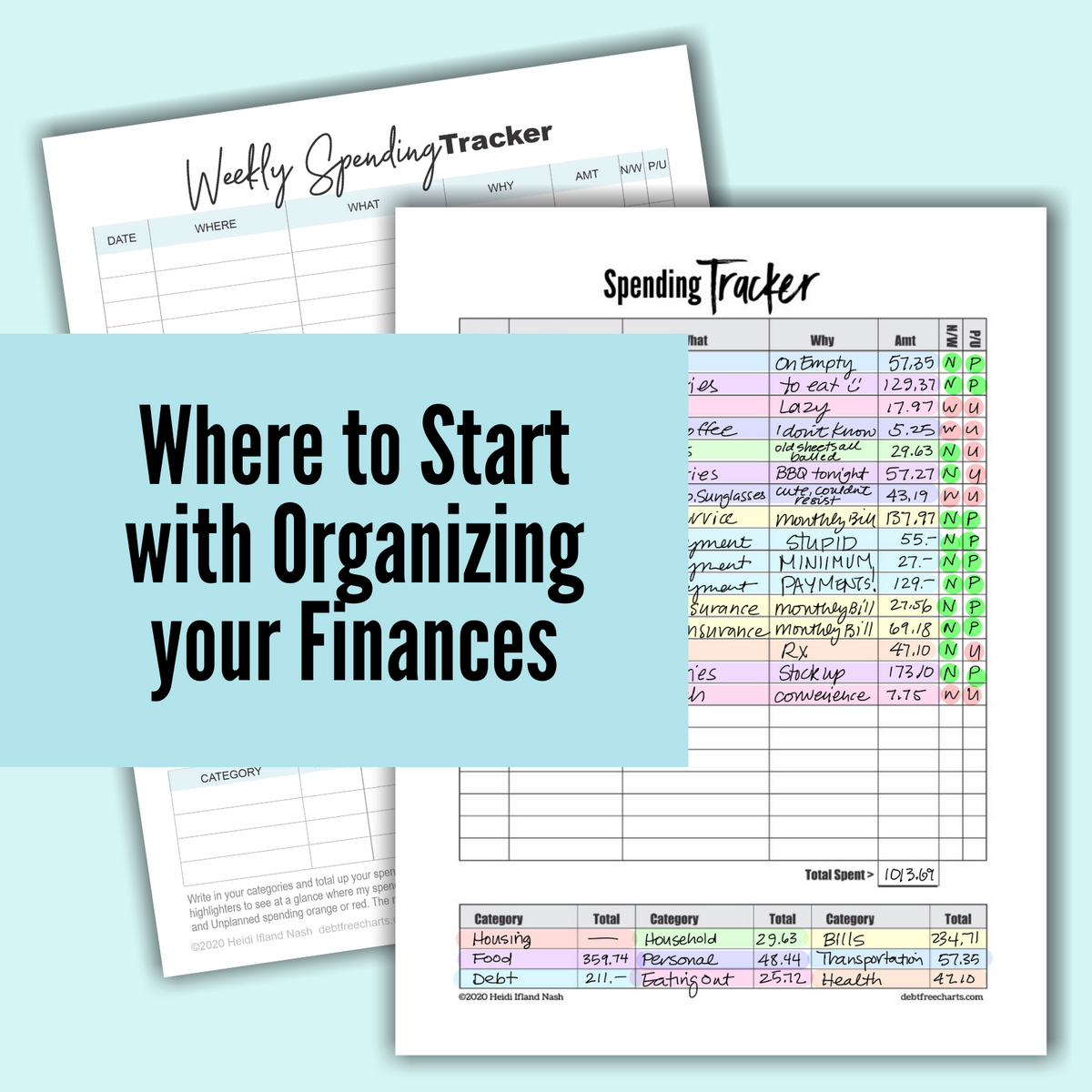 Where to Start with Organzing your Finances – Debt Free Charts