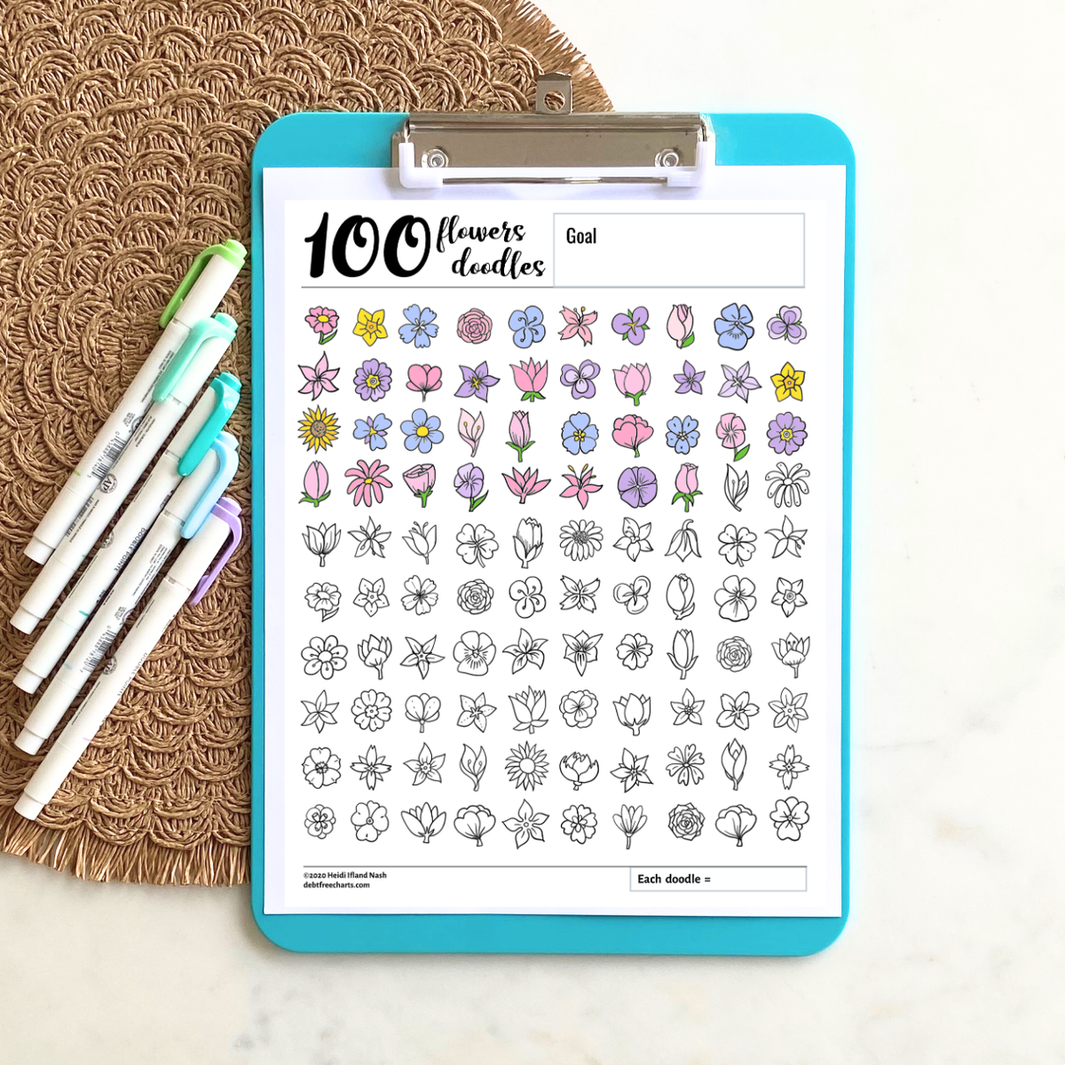 Flower Doodles Tracking Chart – Debt Free Charts
