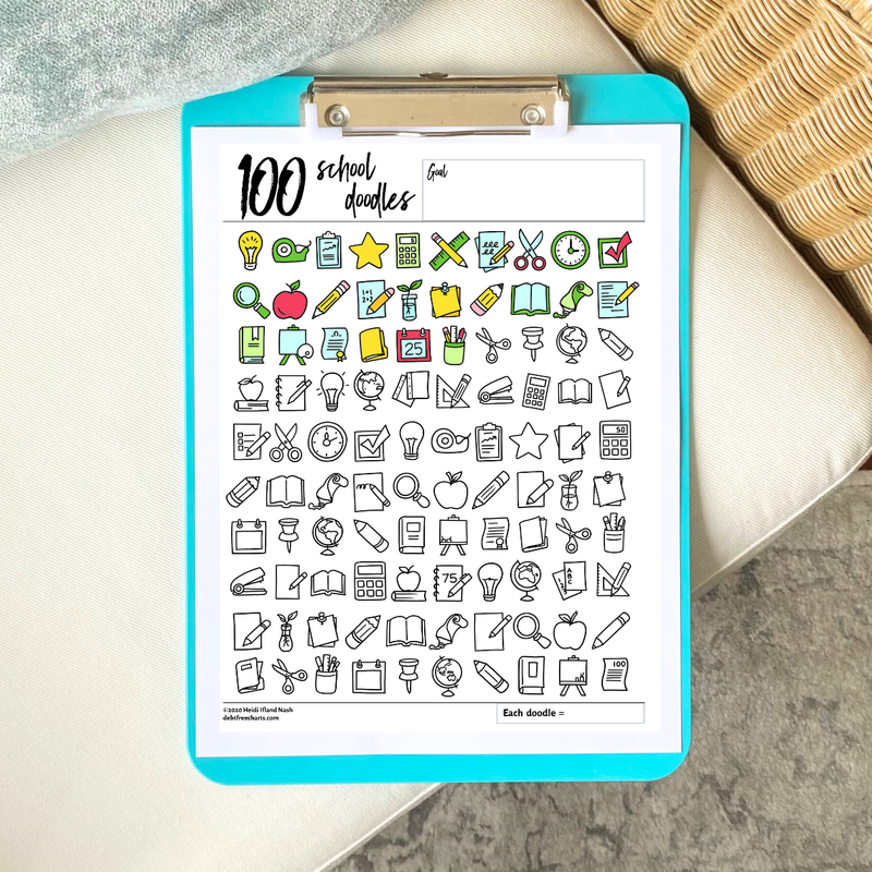 School Days Doodle Tracking Chart – Debt Free Charts
