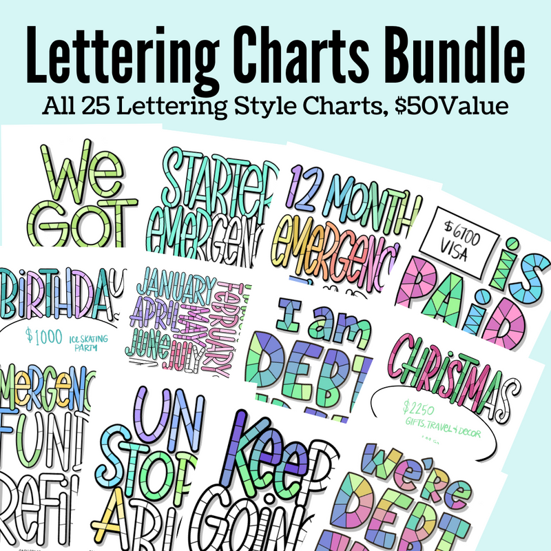 Lettering Charts Bundle – Debt Free Charts