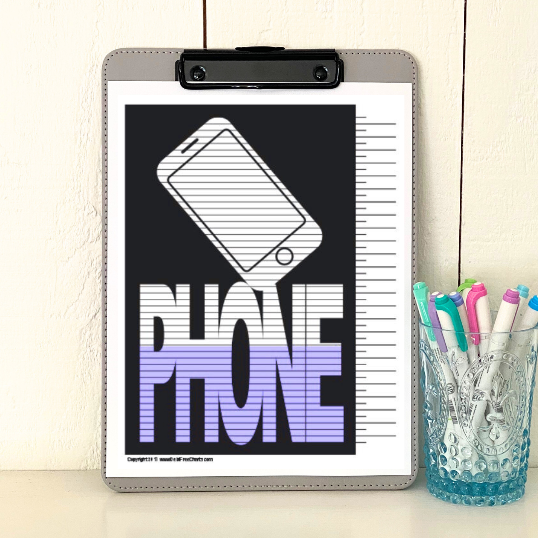 Phone Savings or Payoff Chart – Debt Free Charts
