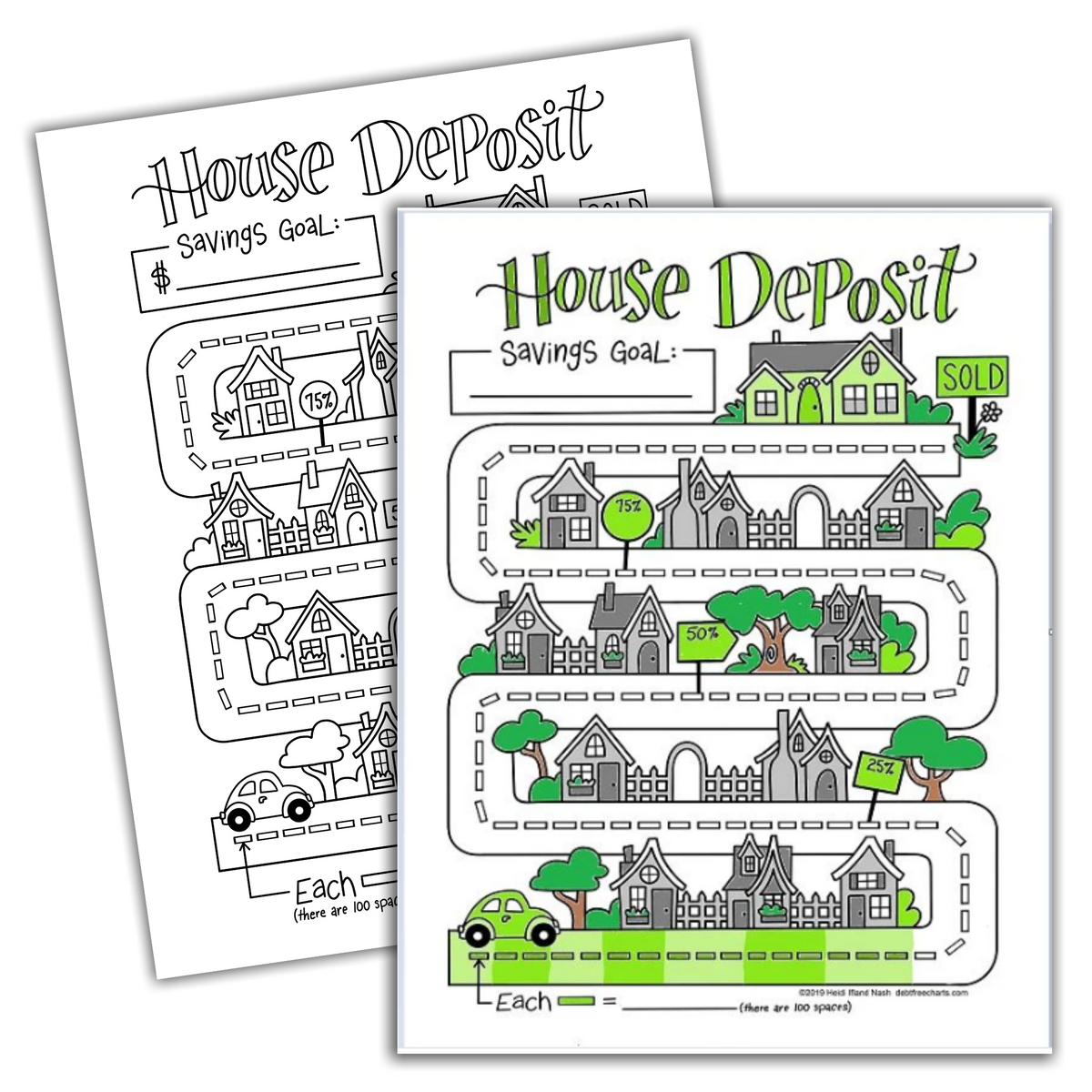 House Deposit Savings Game Tracking Chart – Debt Free Charts