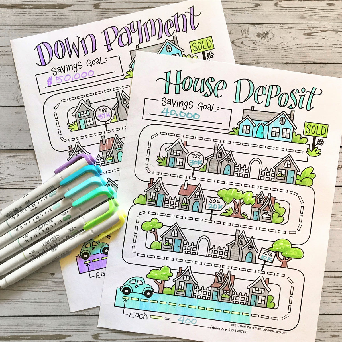 Down Payment Savings Game – Debt Free Charts