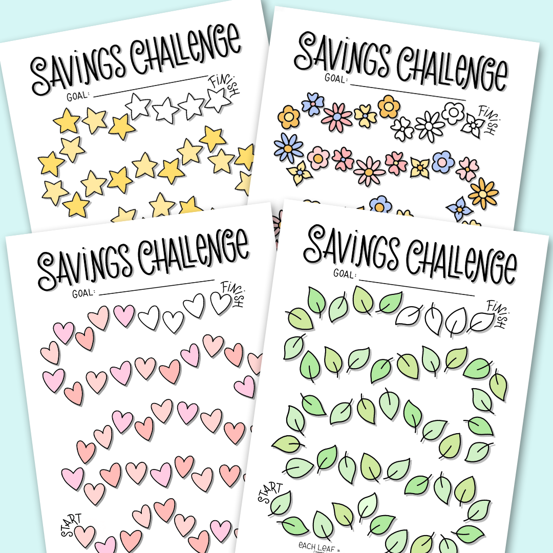Savings Challenge Game Set – Debt Free Charts
