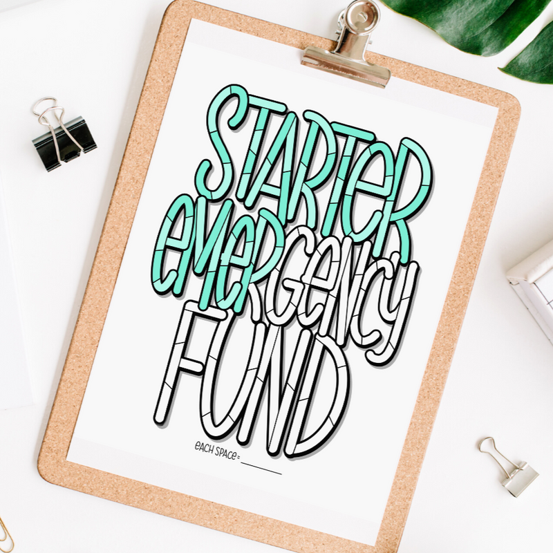 Starter Emergency Fund - Lettering – Debt Free Charts